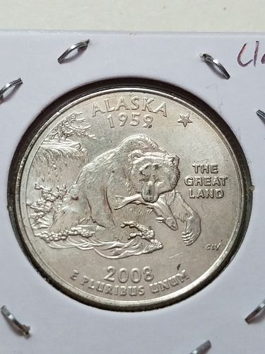2008 D Alaska State Washington Quarter CLAW CUD Error - For Sale, Buy ...