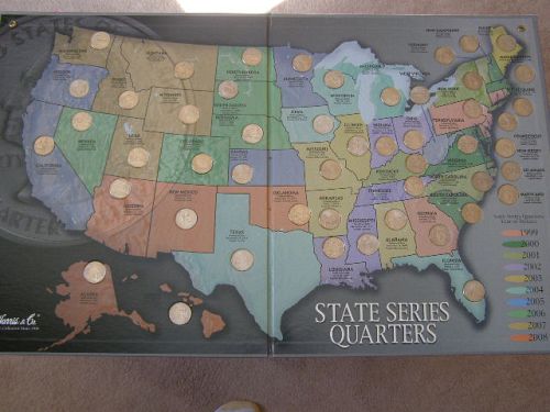 1999-2008 H.E. Harris U.S. First (50) State Quarters Collectors Wall ...