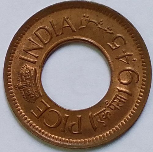 India 1945 New Coin ...ONE PICE HOLE COIN - Online Coin Auction - Item ...