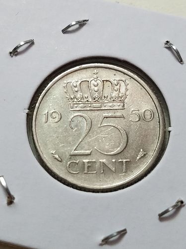 1950 Netherlands 25 Cents - Juliana - For Sale, Buy Now Online - Item ...