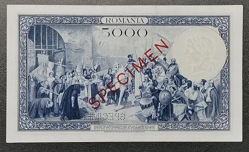 5000 Lei 1931 SPECIMEN Rare Item - For Sale, Buy Now Online - Item #839031