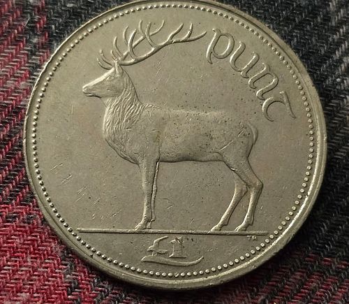 1996 Ireland Irish One 1 Punt Pound Red Deer Coin VF+! - For Sale, Buy ...