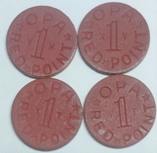 American Rationing Token - OPA Red Point - Lot of 4 - For Sale, Buy Now ...