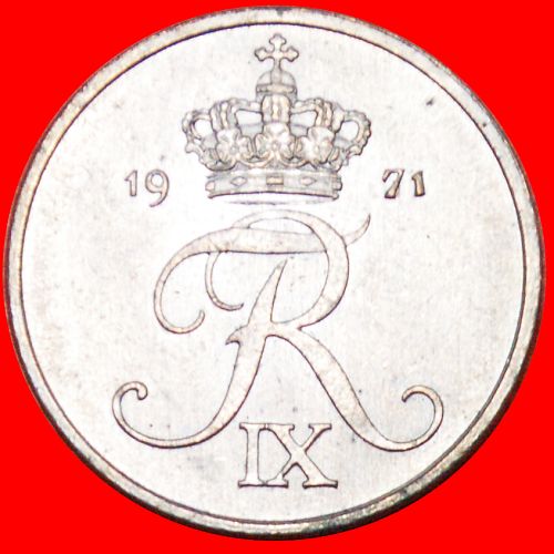 MONOGRAM FREDERIK IX (1899-1972): DENMARK ★ 2 ORE 1971! MINT LUSTRE ...