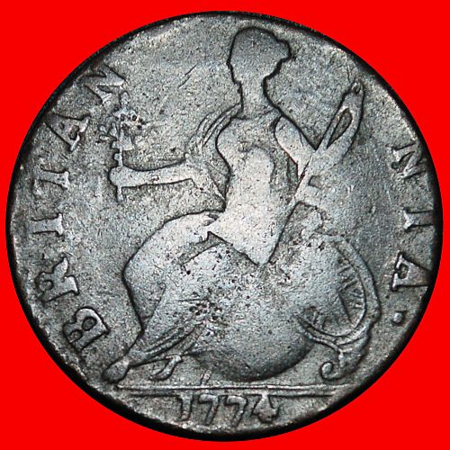 GEORGE III (1760-1820): GREAT BRITAIN ★ TYPE OF 1/2 PENNY 1774! TYPE ...