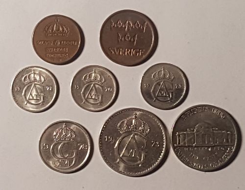 Lot 7 Coin Sweden 1 5 10 25 50 Ore 1961 1970 1972 1973 1978 - For Sale ...