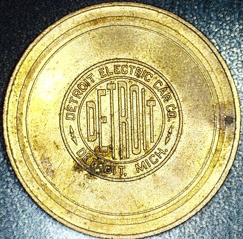 1968 1921 DETROIT ELECTRIC CAR CO. ANTIQUE CAR TOKEN - For Sale, Buy ...