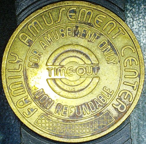 VINTAGE - TIME-OUT FAMILY AMUSEMENT CENTER - BRASS TOKEN - For Sale ...