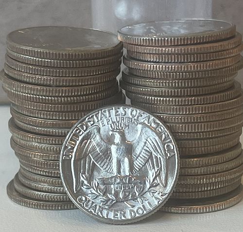 1968-D Washington Clad Quarters • 40 Choice/Gem Brilliant Uncirculated ...