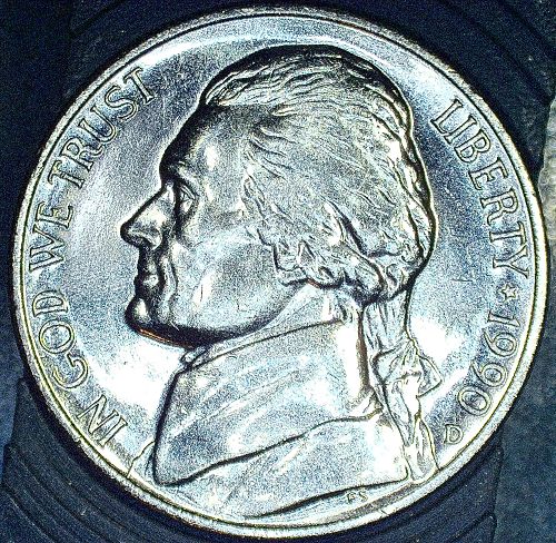 1990 D Jefferson Nickel Full Steps BU or Better - For Sale, Buy Now ...