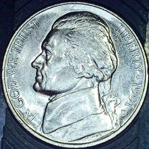 1991 D Jefferson Nickel Full Steps BU or Better - For Sale, Buy Now ...
