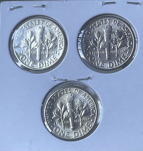 1967-1969 Roosevelt Clad Dimes Lot • Choice Brilliant Uncirculated ...