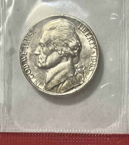 1985 D Jefferson nickel in orig US Mint cello - For Sale, Buy Now ...