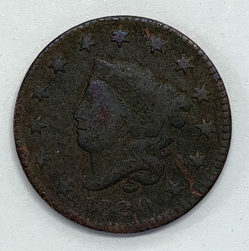 1820 P Coronet Liberty Head Large Cent - For Sale, Buy Now Online ...