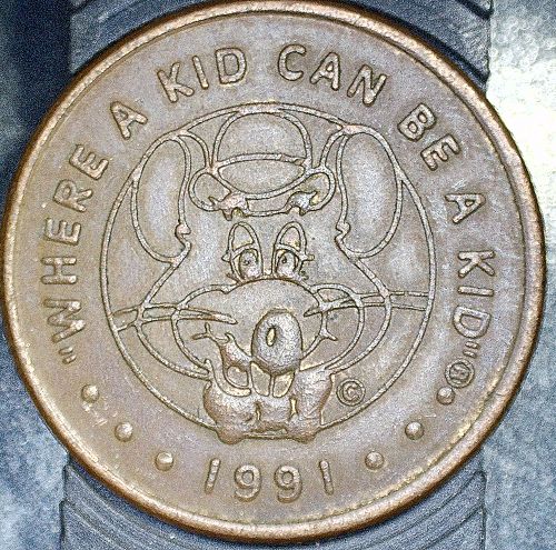 Chuck E Cheese 1991 Where a Kid can be a Kid Arcade Game Trade Token ...