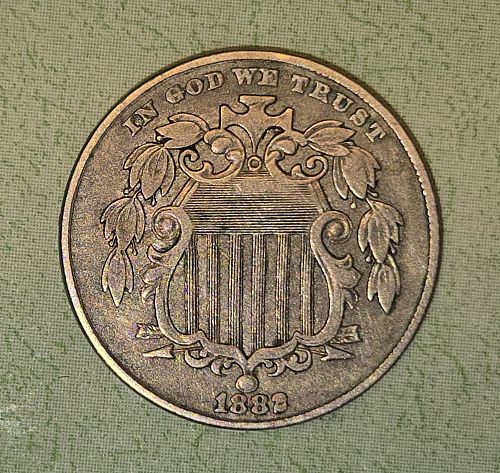 1882 Shield Nickel Extra Fine-40 Nice Beautiful Original Nickel Tone ...