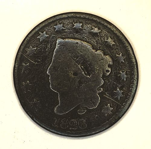 1826 P Coronet Liberty Head Large Cent - For Sale, Buy Now Online ...