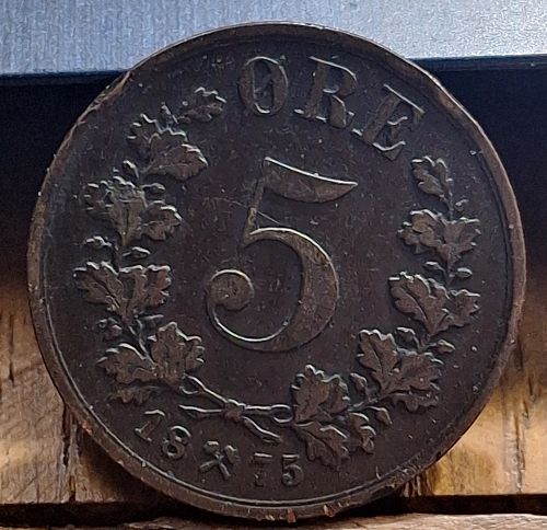 1875 Norway 5 Ore - For Sale, Buy Now Online - Item #955201