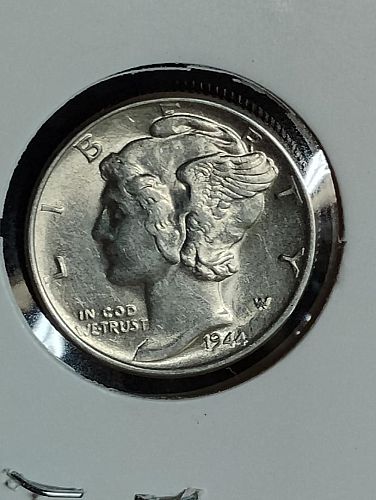 1944 MERCURY DIME AU-58 DIE CLASH ON OBVERSE & REVERSE - For Sale, Buy ...