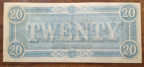 1864 CSA $20 Note - For Sale, Buy Now Online - Item #957341