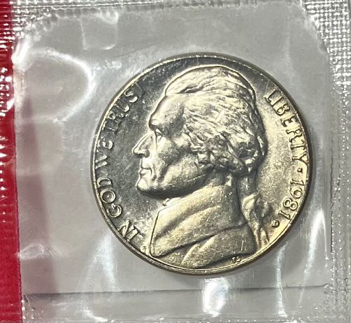 1981 D Jefferson nickel in orig US Mint cello - For Sale, Buy Now ...