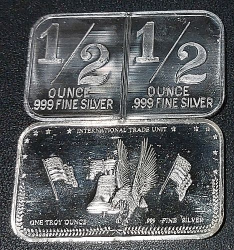 ViNtAgE 1 Oz Divisible Silver Bars 2 x 1/2 Oz Crown Mint CCM Lot of 10 ...