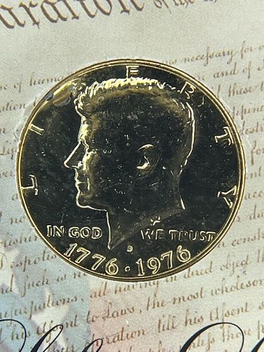 1976 Bicentennial Coin Collection 24K Gold Plated US 3 Coin Set W/COA ...