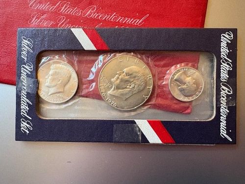1976-S Bicentennial Silver Uncirculated Set - 3 Coins - 40% Silver ...