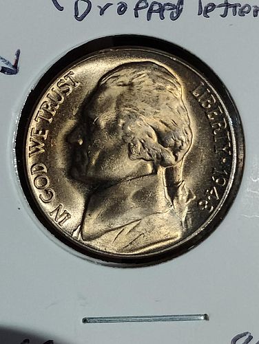1948-D JEFFERSON NICKEL MS-66 DROPPED LETTER 'M' IN FRONT OF JEFFERSON ...