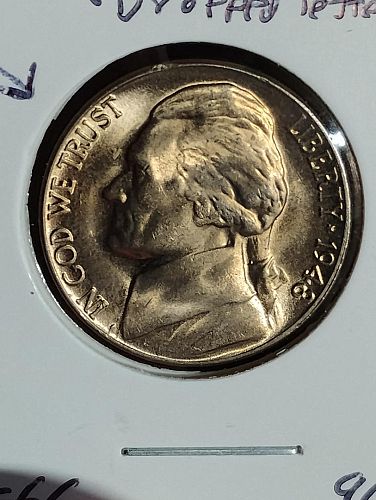 1948-D JEFFERSON NICKEL MS-66 DROPPED LETTER 'M' IN FRONT OF JEFFERSON ...