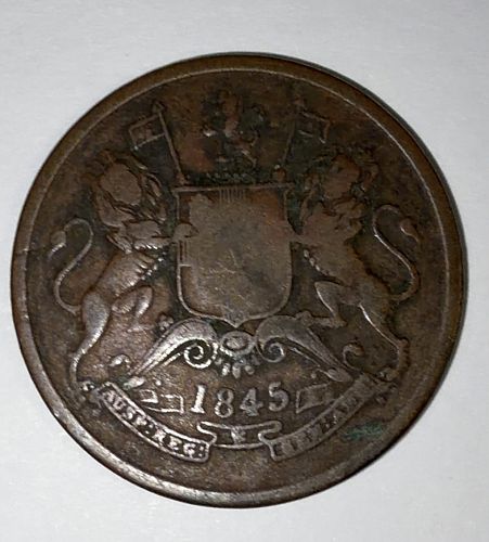 1845 East India Company Half Anna w/Serif - For Sale, Buy Now Online ...