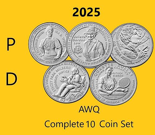 2025 P D American Women Quarters Complete 10 Coin Set - For Sale, Buy ...
