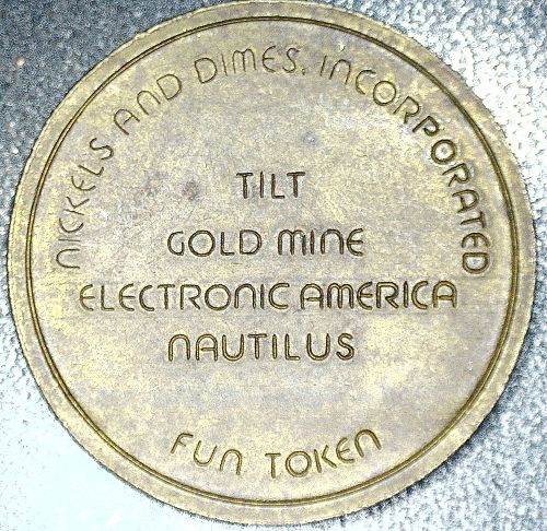 Vintage TILT GOLDMINE ARCADE TOKEN ELECTRONIC AMERICA NAUTILUS FUN ...