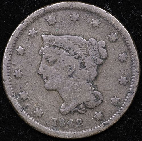 1842 BRAIDED HAIR LARGE CENT***SMALL DATE - For Sale, Buy Now Online ...