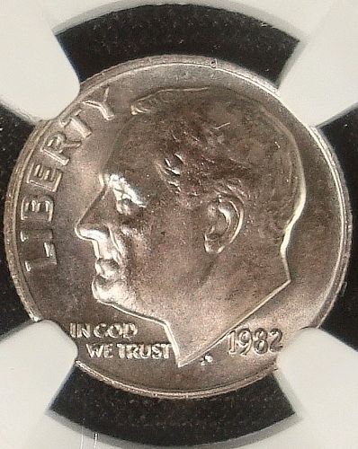 1982 P Roosevelt Dime • No P Error • Key Date • NGC MS 64 - For Sale ...