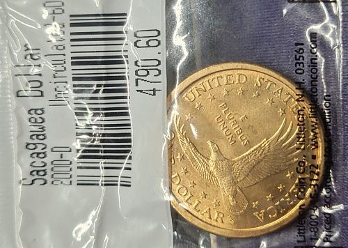 2000-D Sacagawea Dollar MS60 Littleton Coin Co #0967 - Online Coin ...