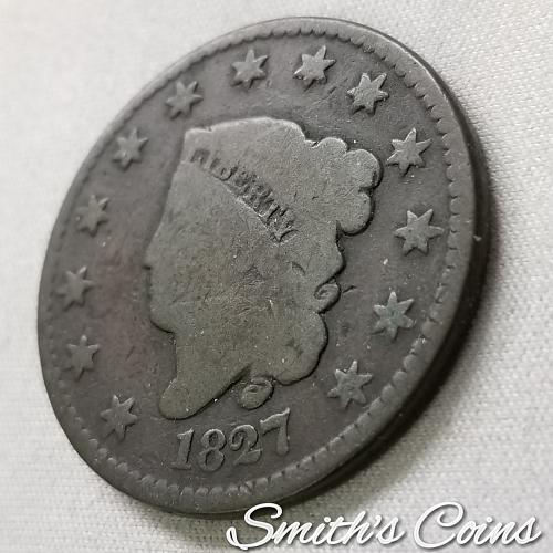 1827 Coronet Liberty Head Large Cent ~ G 6 - For Sale, Buy Now Online ...