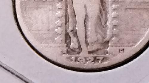 1927 S Standing Liberty Quarter with clear date mint mark and quite ...