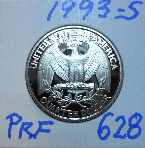 1993-S PROOF Washington Quarter ( 628 ) - For Sale, Buy Now Online ...