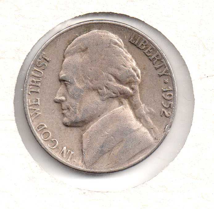 1952 p Jefferson Nickel #2 - For Sale, Buy Now Online - Item #28185