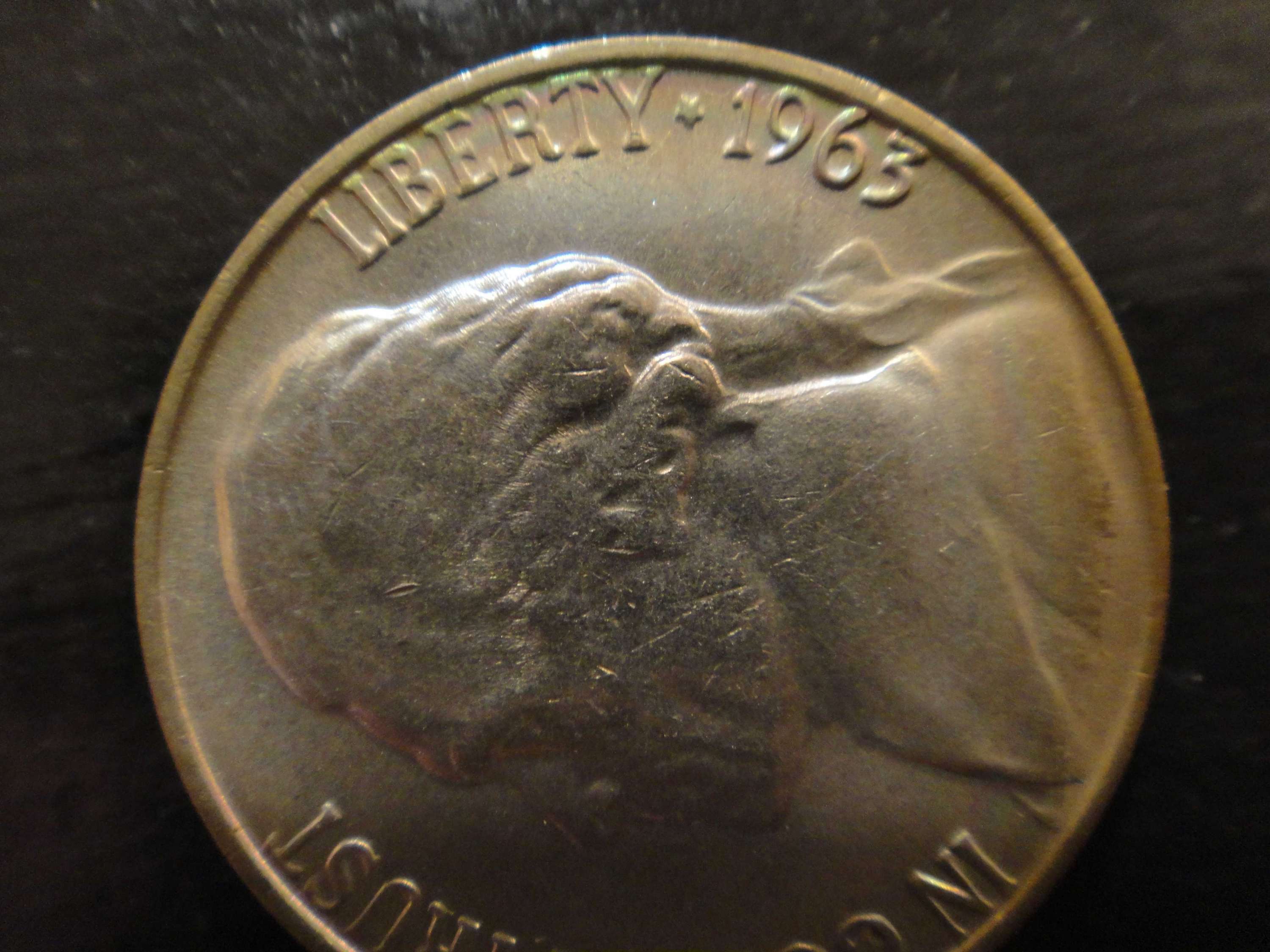 1963 Jefferson Nickel MS-64 (Near Gem) Average Strike - RAINBOW TONED ...