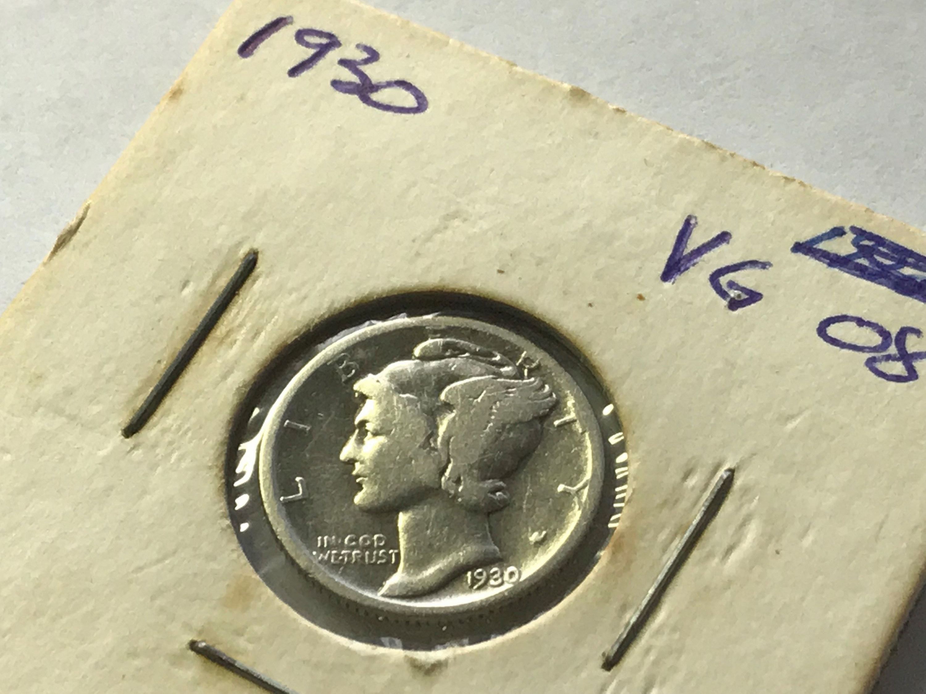 1930 MERCURY DIME: NICE COIN MY GRADE VG08 - For Sale, Buy Now Online ...