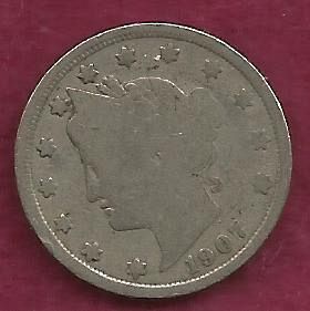 US 5 Cent 1907 Coin - Liberty Head - Good - For Sale, Buy Now Online ...