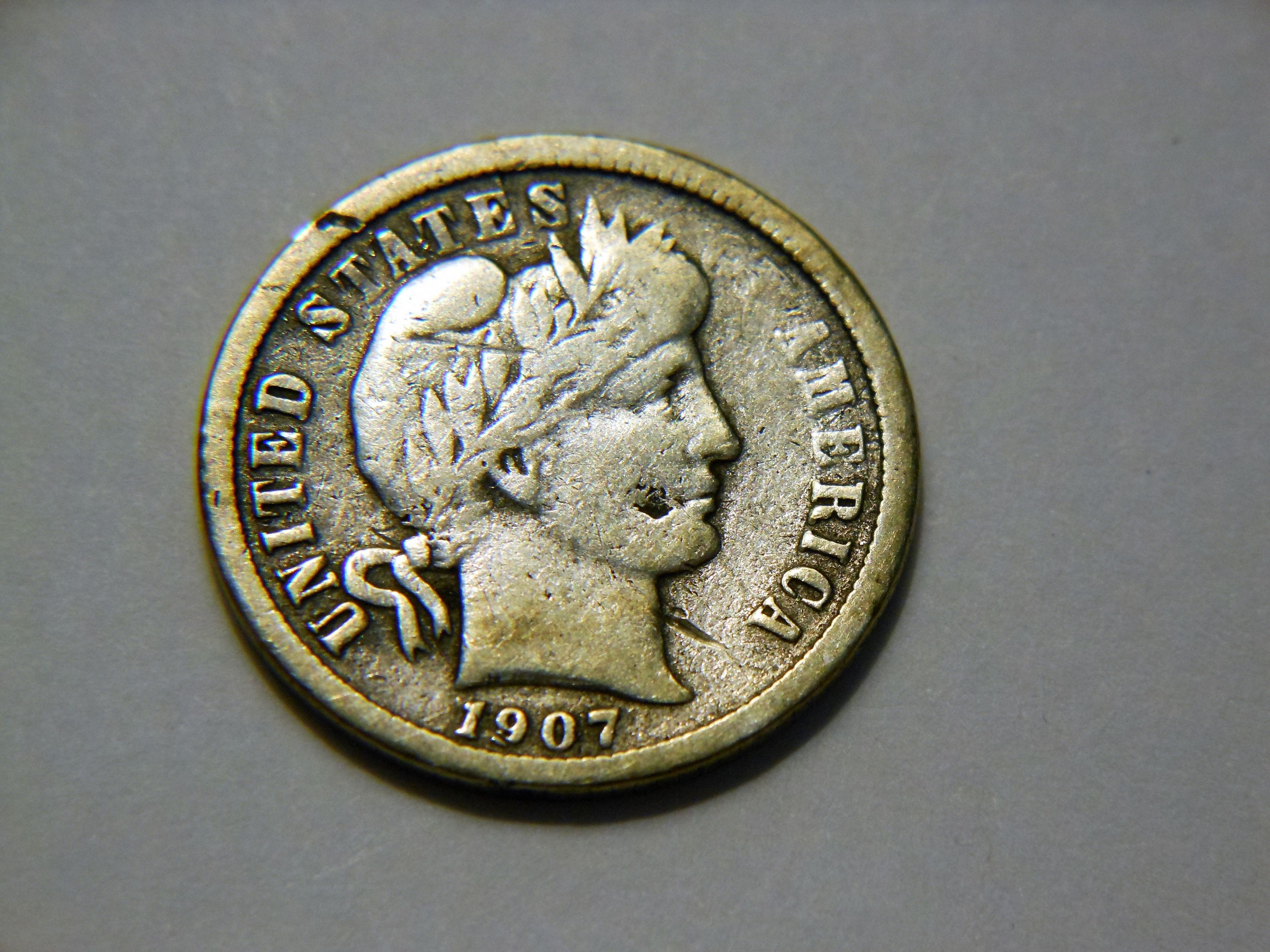 1907-O Silver Barber Dime - For Sale, Buy Now Online - Item #546357