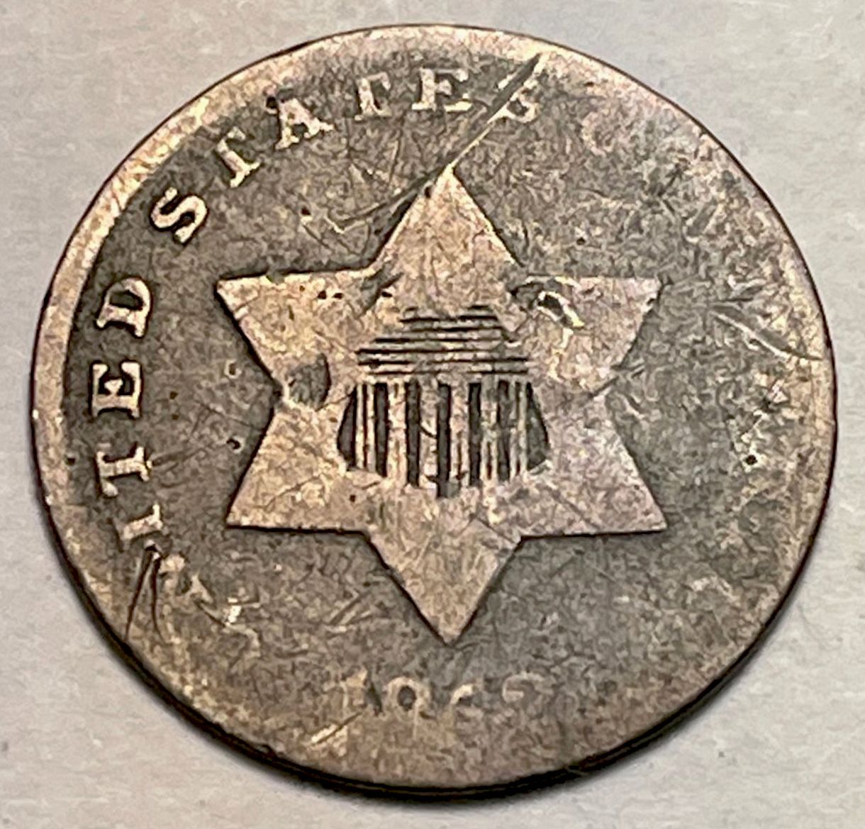 1852 Silver Three Cent Type 1 Trime - No Outlines to Star 4233 - For ...