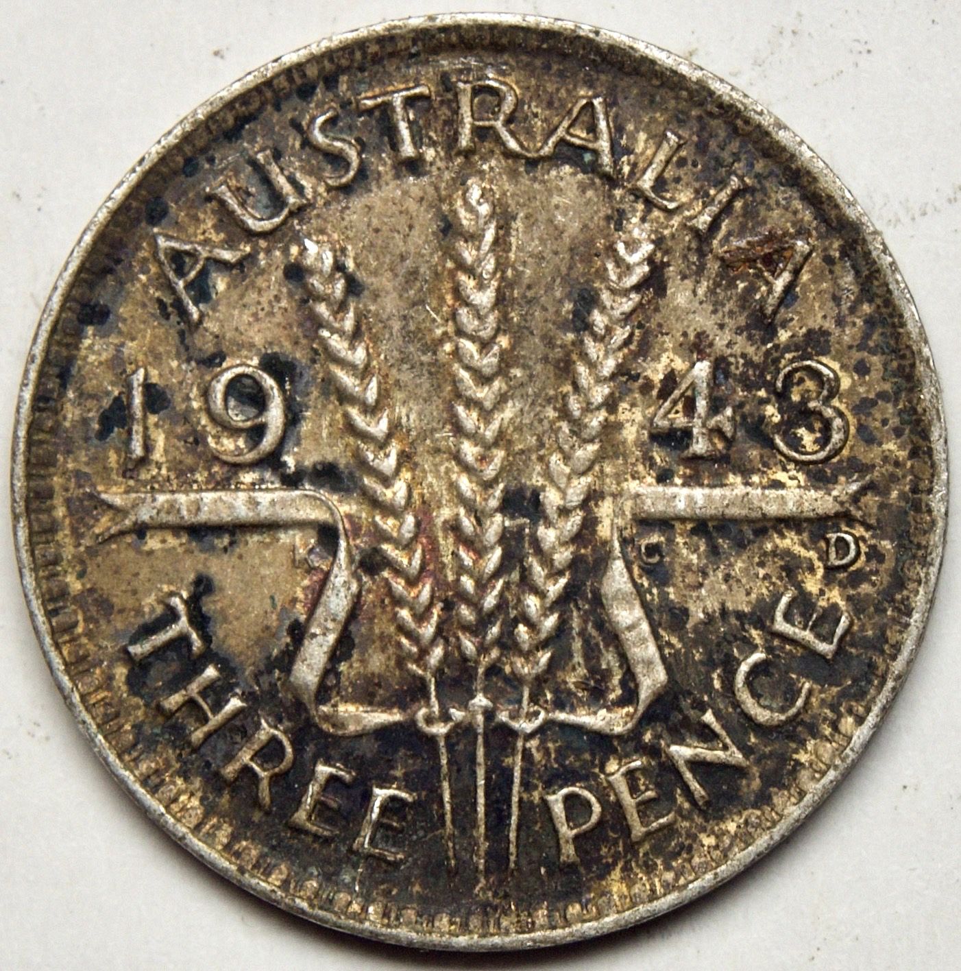 1943D Australia 3 Pence#1 ThreePence Silver Coin - For Sale, Buy Now ...