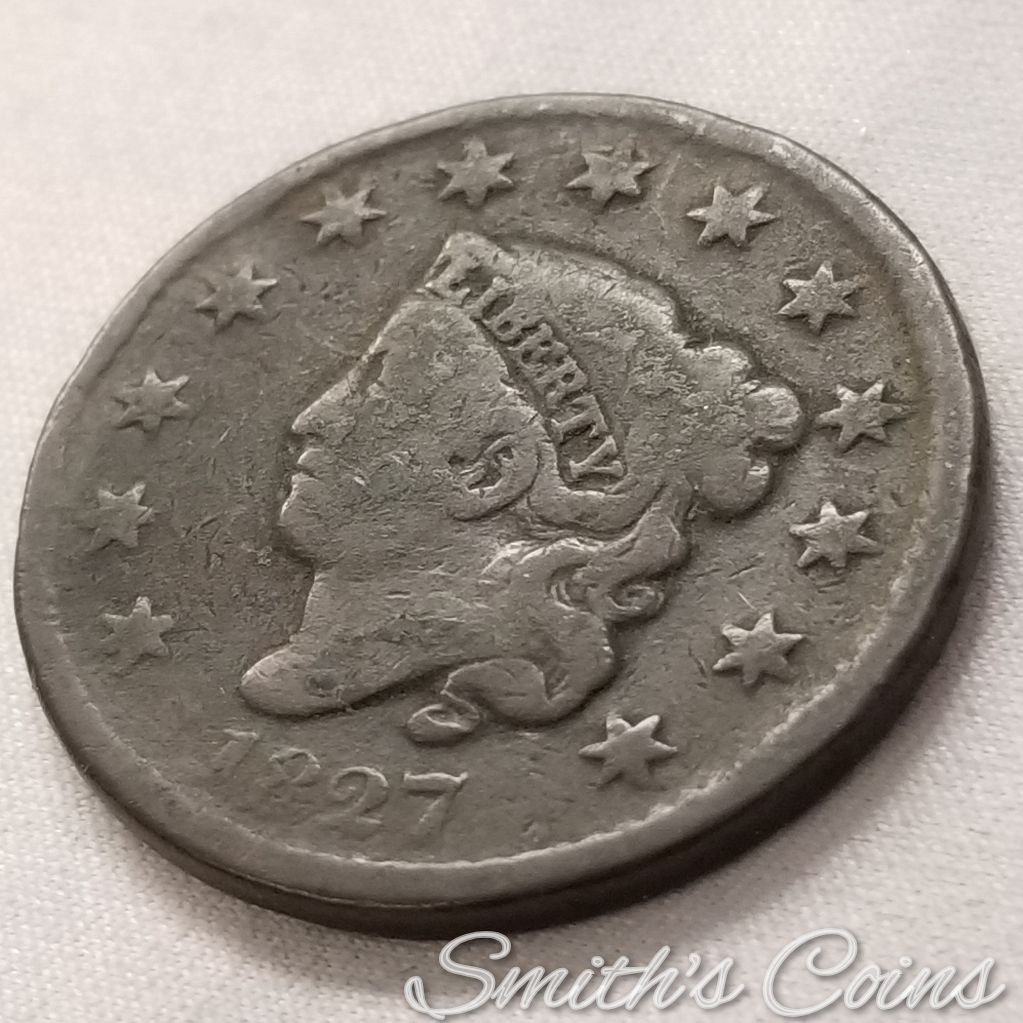 1827 Coronet Liberty Head Large Cent ~ Good - For Sale, Buy Now Online ...