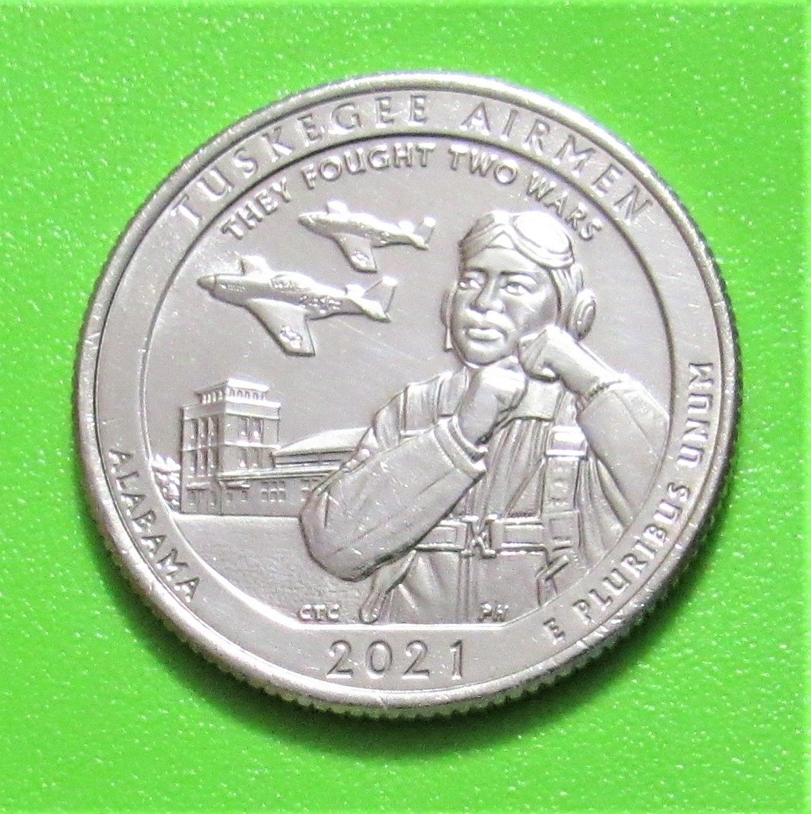 2021-D 25 Cents Tuskegee Airmen Alabama National Park America the ...