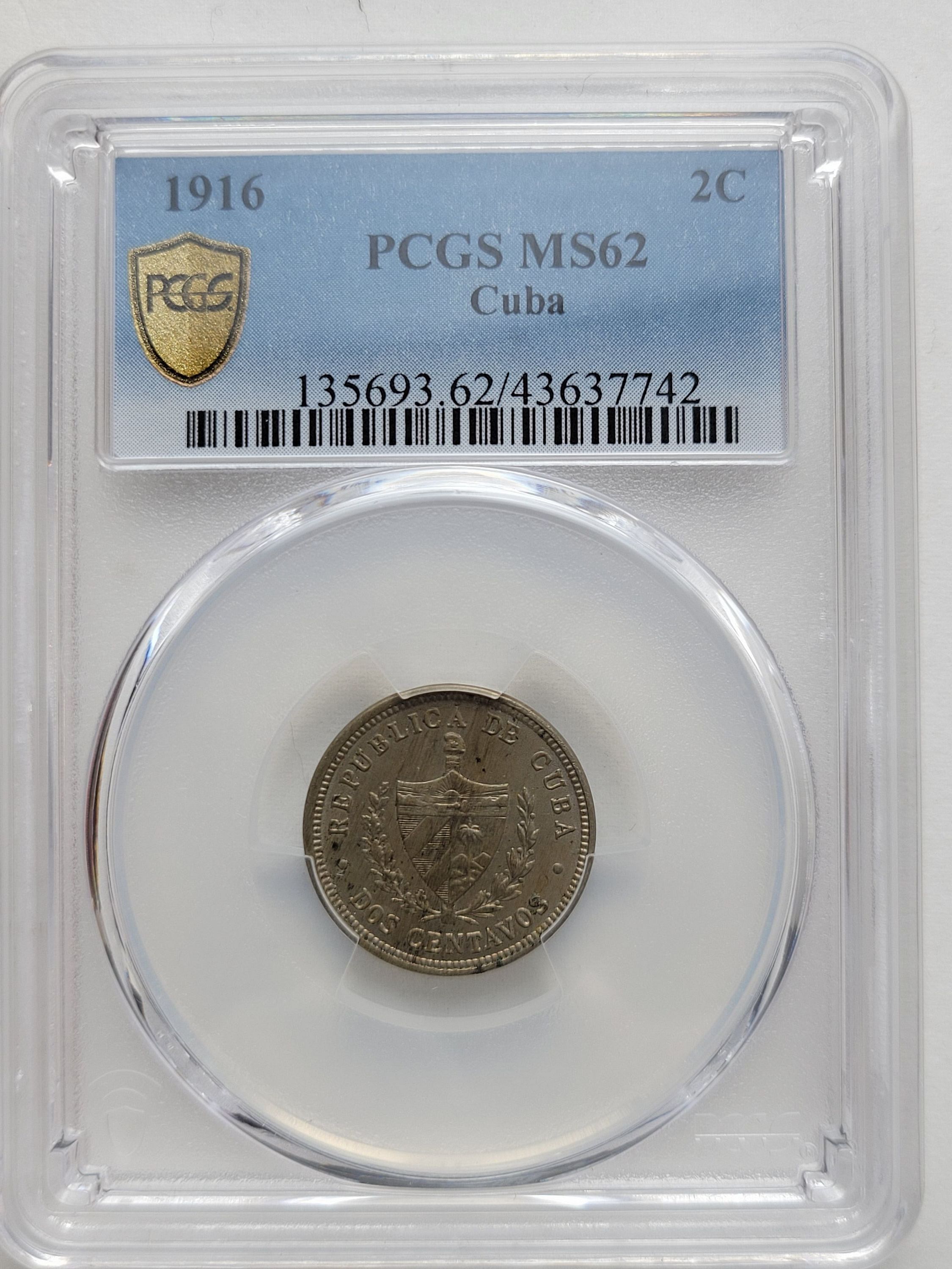 1916 Cuba 2 Centavo Coin NGC Rated MS 62 - For Sale, Buy Now Online ...