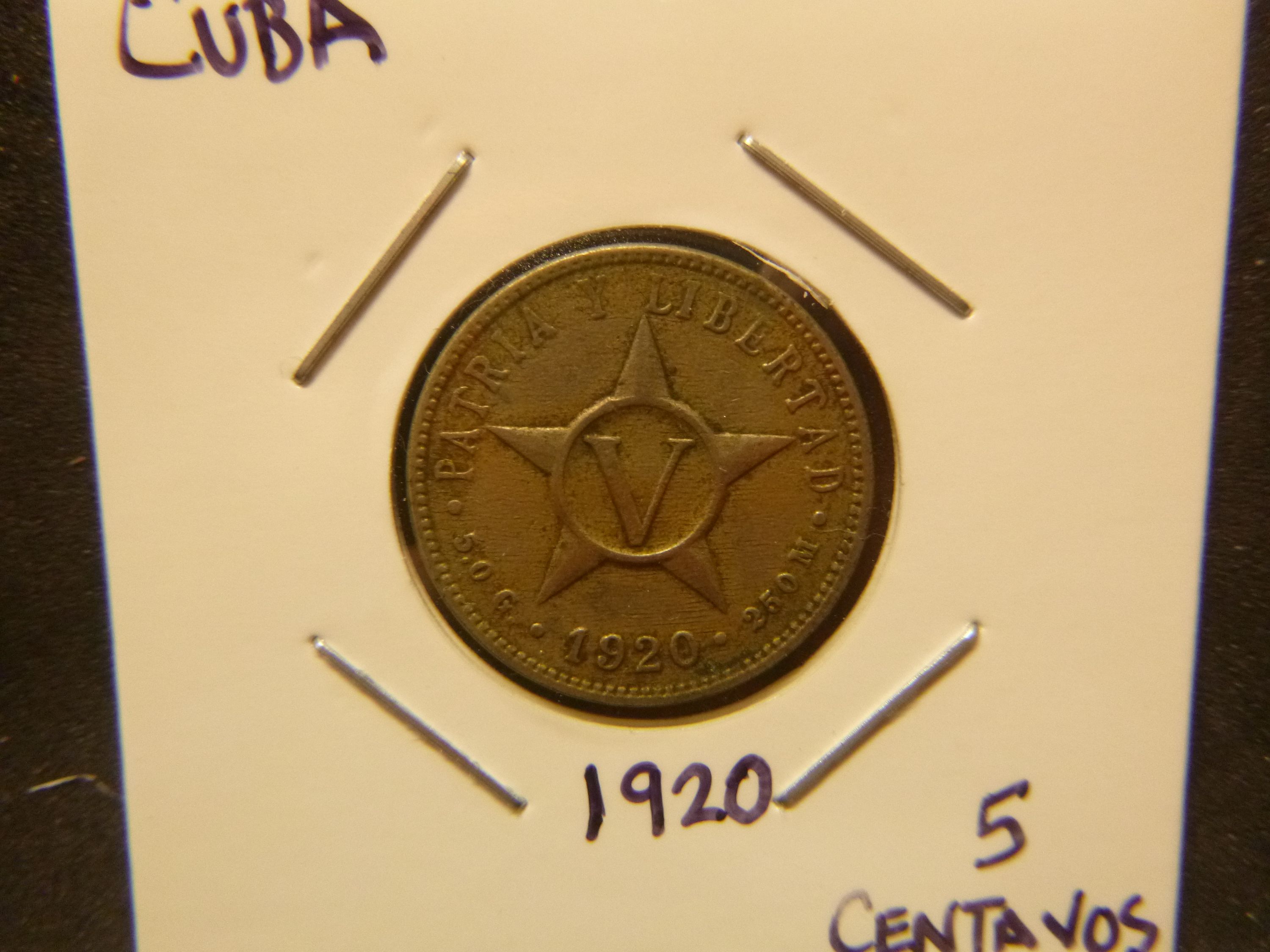 CUBA 1920 5 CENTAVOS - For Sale, Buy Now Online - Item #579638